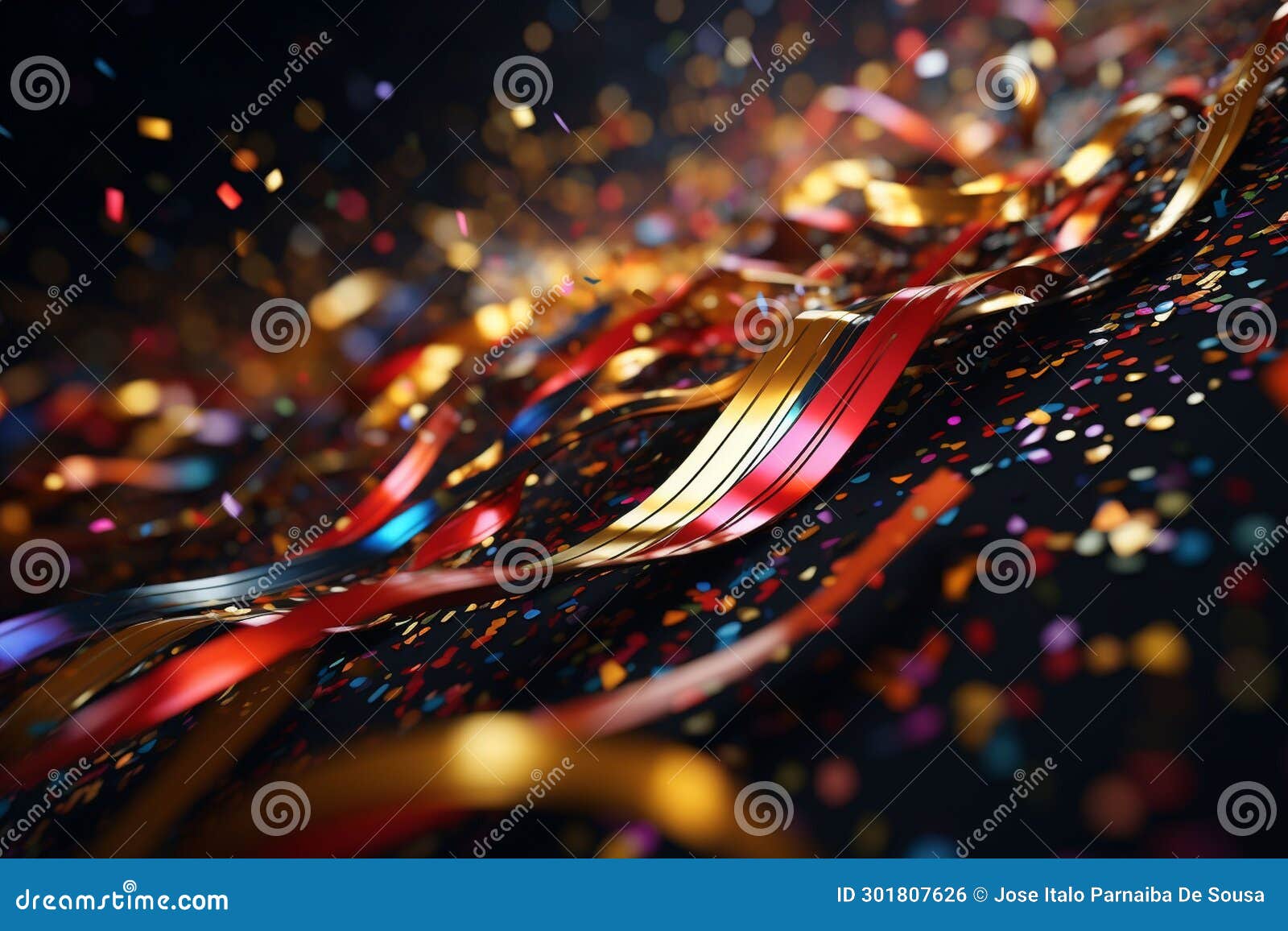 Dynamic Confetti Swirls Forming the Shape of Stock Illustration ...