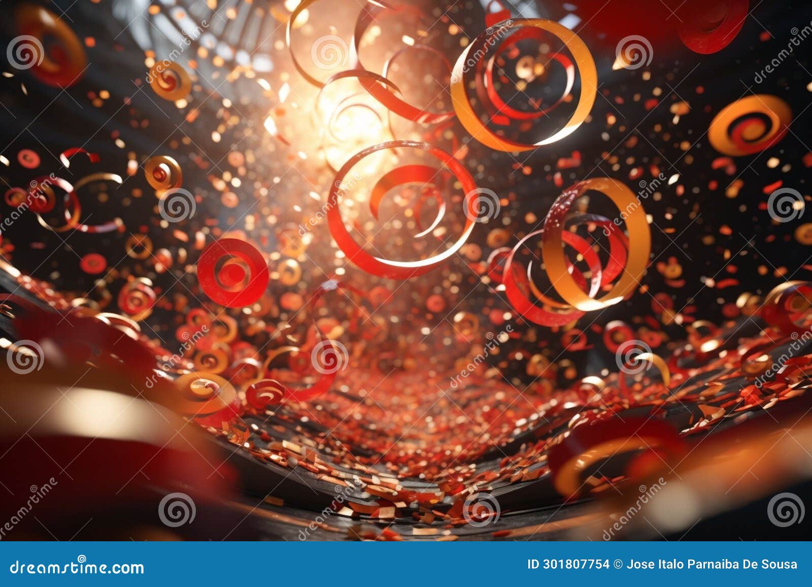 Dynamic Confetti Swirls Forming the Shape of Stock Illustration ...