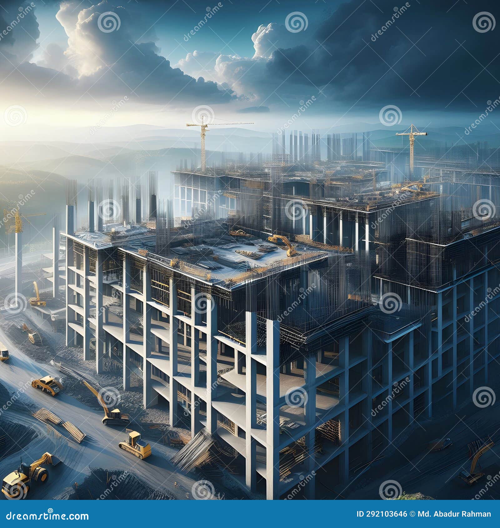 Dynamic Construction Building Progress with Heavy Machinery and ...