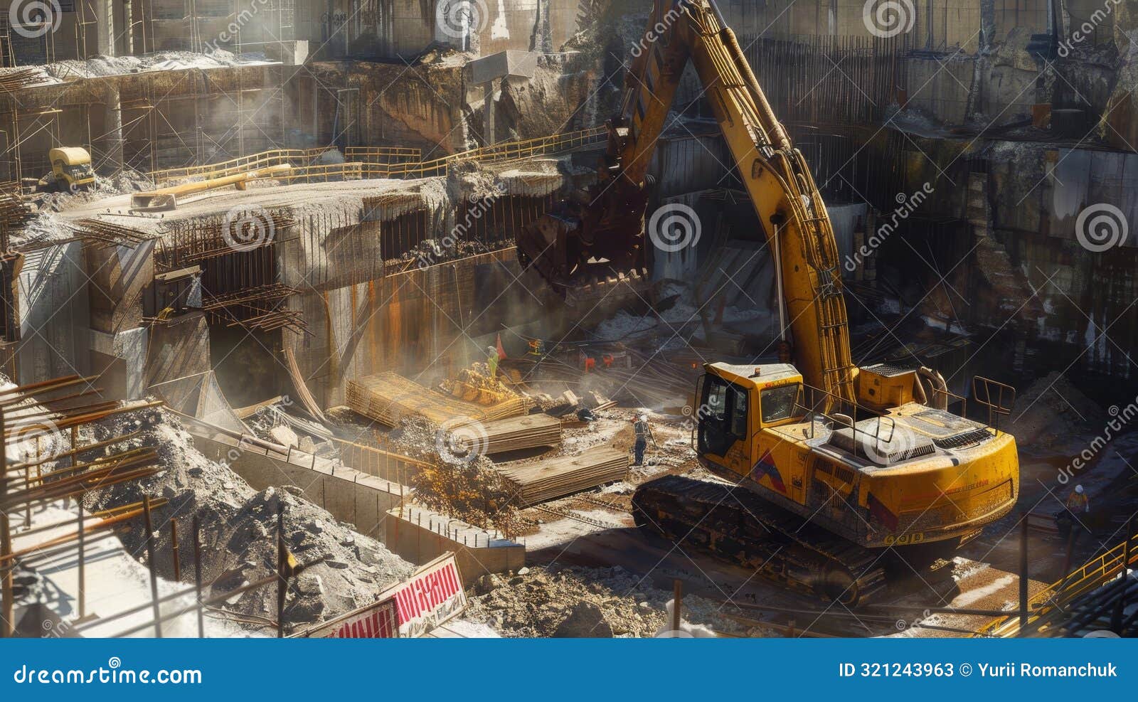 Dynamic Construction Machine in Action on Site, Symbolizing Progress ...