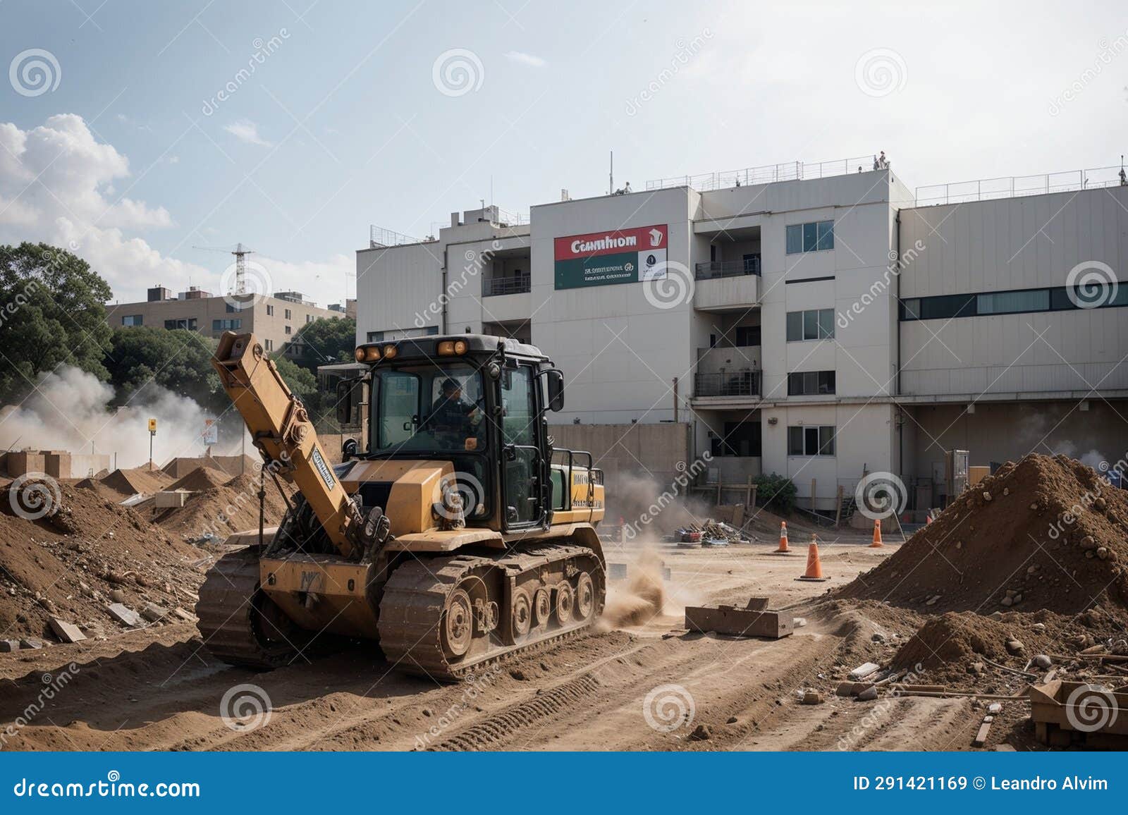 Dynamic Construction Site.AI Generated Stock Illustration ...