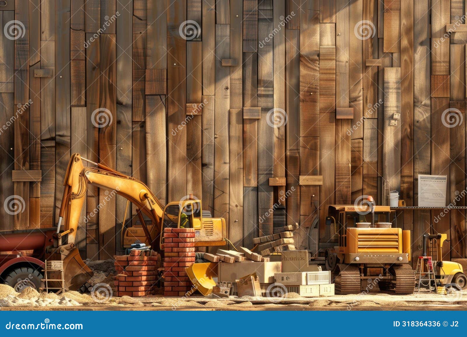 Dynamic Construction Site Display with Workers, Machinery, and Building ...