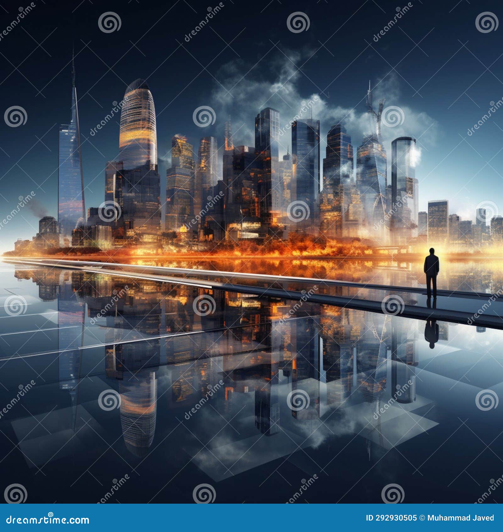 Dynamic Construction Vision Double Exposure Combines Architecture ...