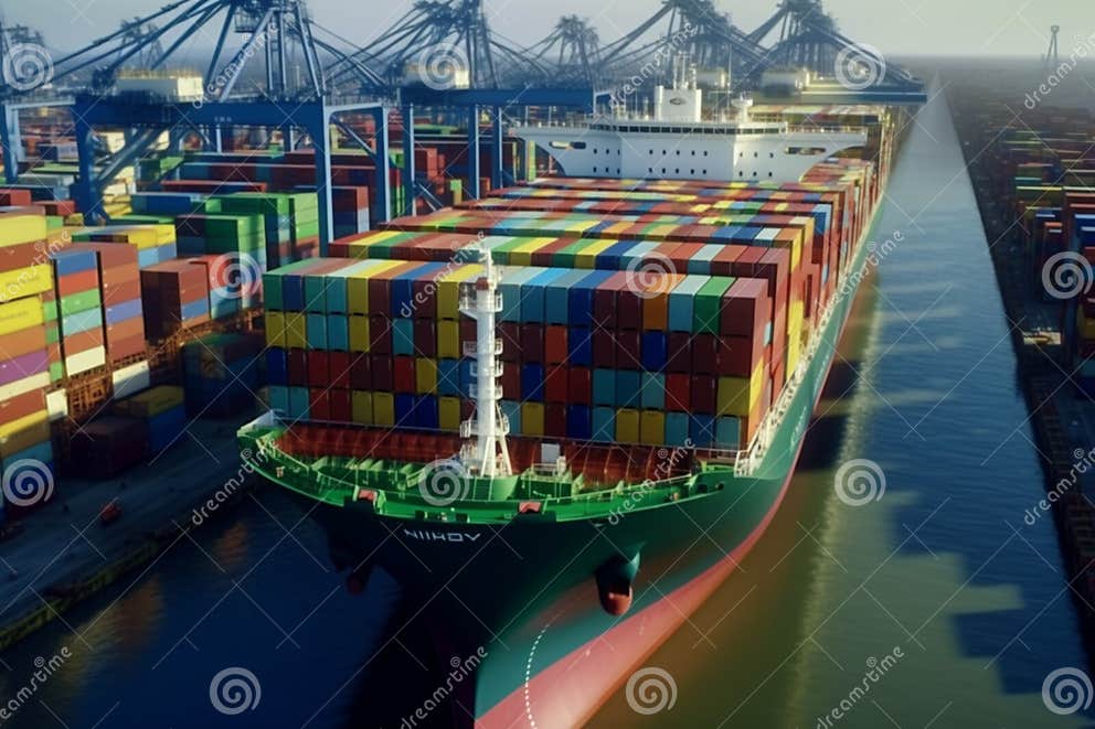 Dynamic Container Ship Operations at Bustling International Freight ...