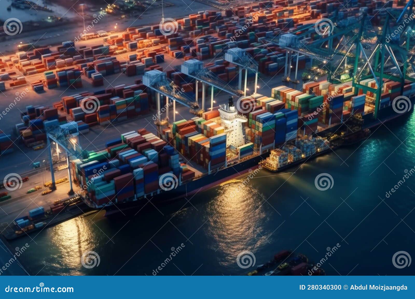 Dynamic Container Ship Operations at Bustling International Freight ...