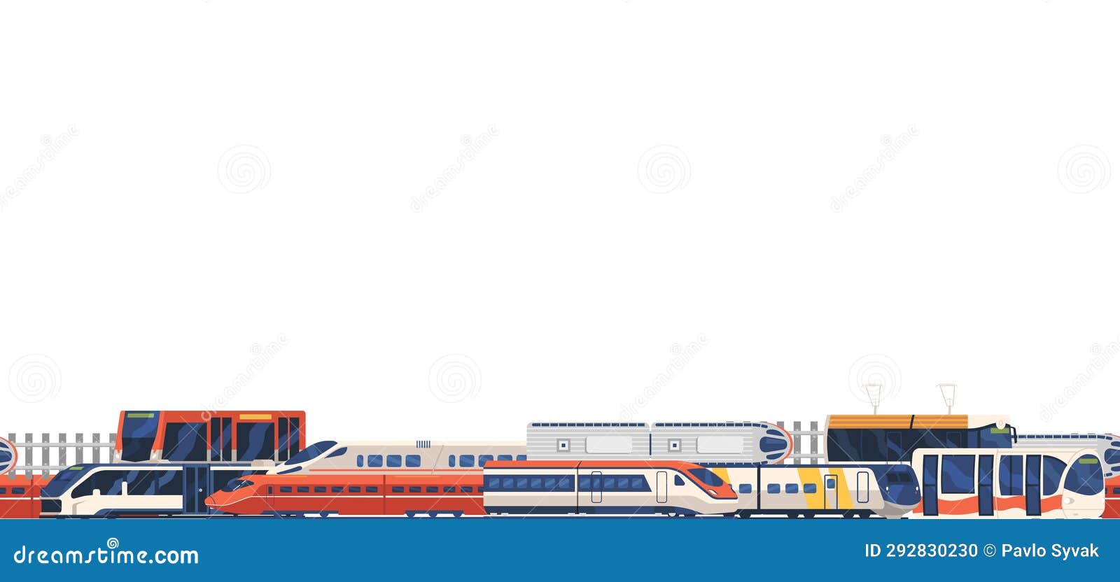 Dynamic, Contemporary Seamless Pattern Showcasing Sleek Trains and ...