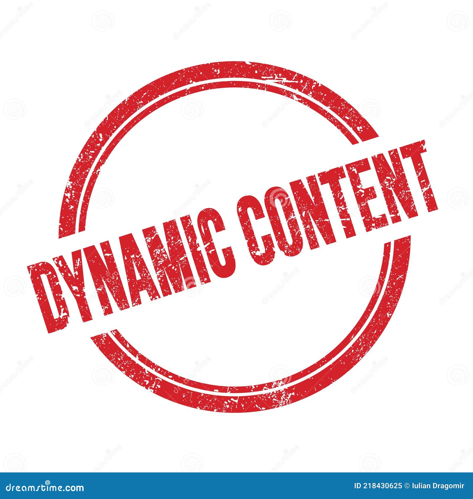 DYNAMIC CONTENT Text Written on Red Grungy Round Stamp Stock ...