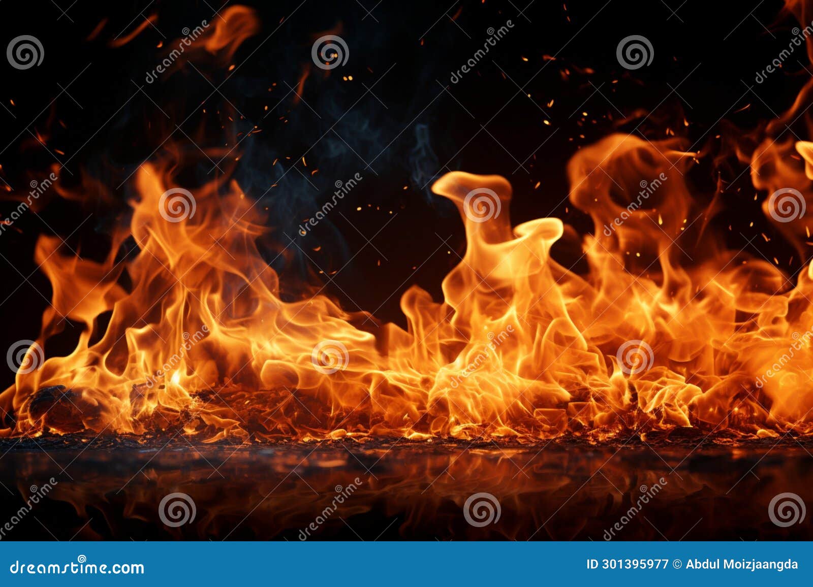 Dynamic Contrast Fire Flames Dance Vividly Against a Dark Background ...