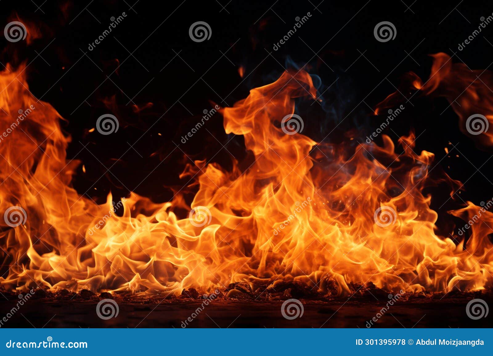 Dynamic Contrast Fire Flames Dance Vividly Against a Dark Background ...