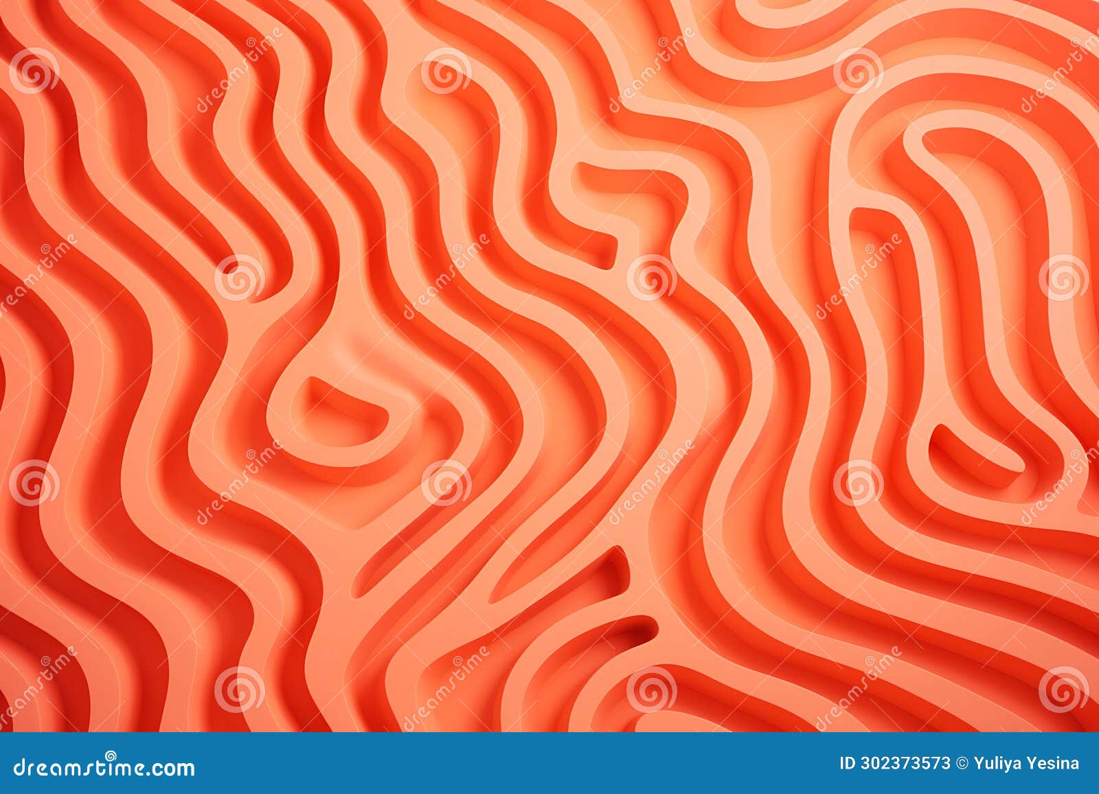 Dynamic Coral Flow: Abstract Wavy Rhythm. Horizontal Illustration Stock ...