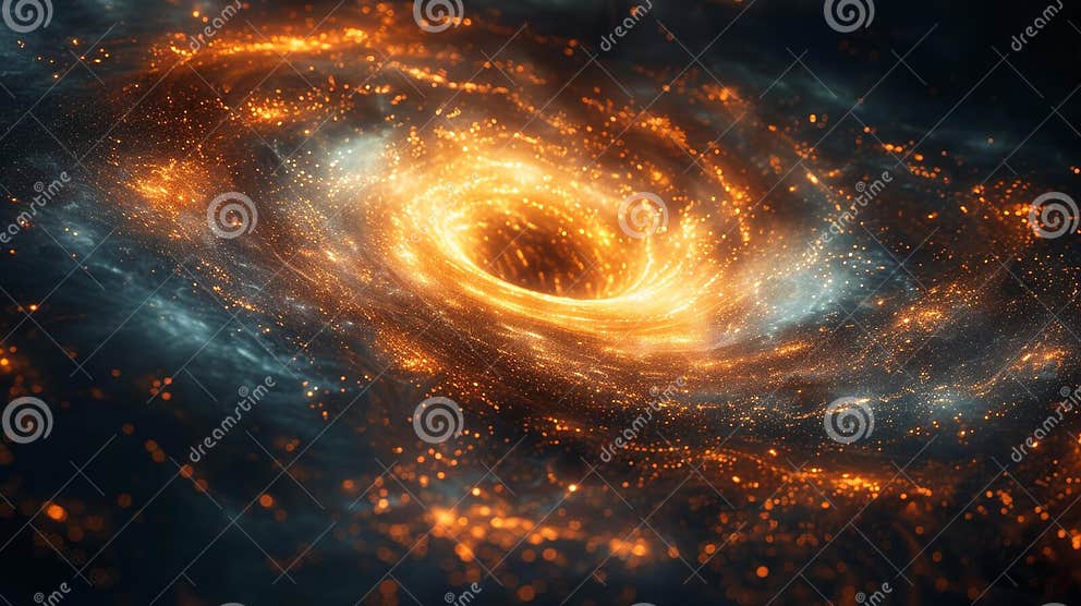 Dynamic Cosmic Vortex with Glowing Particles - Generative Ai Stock ...