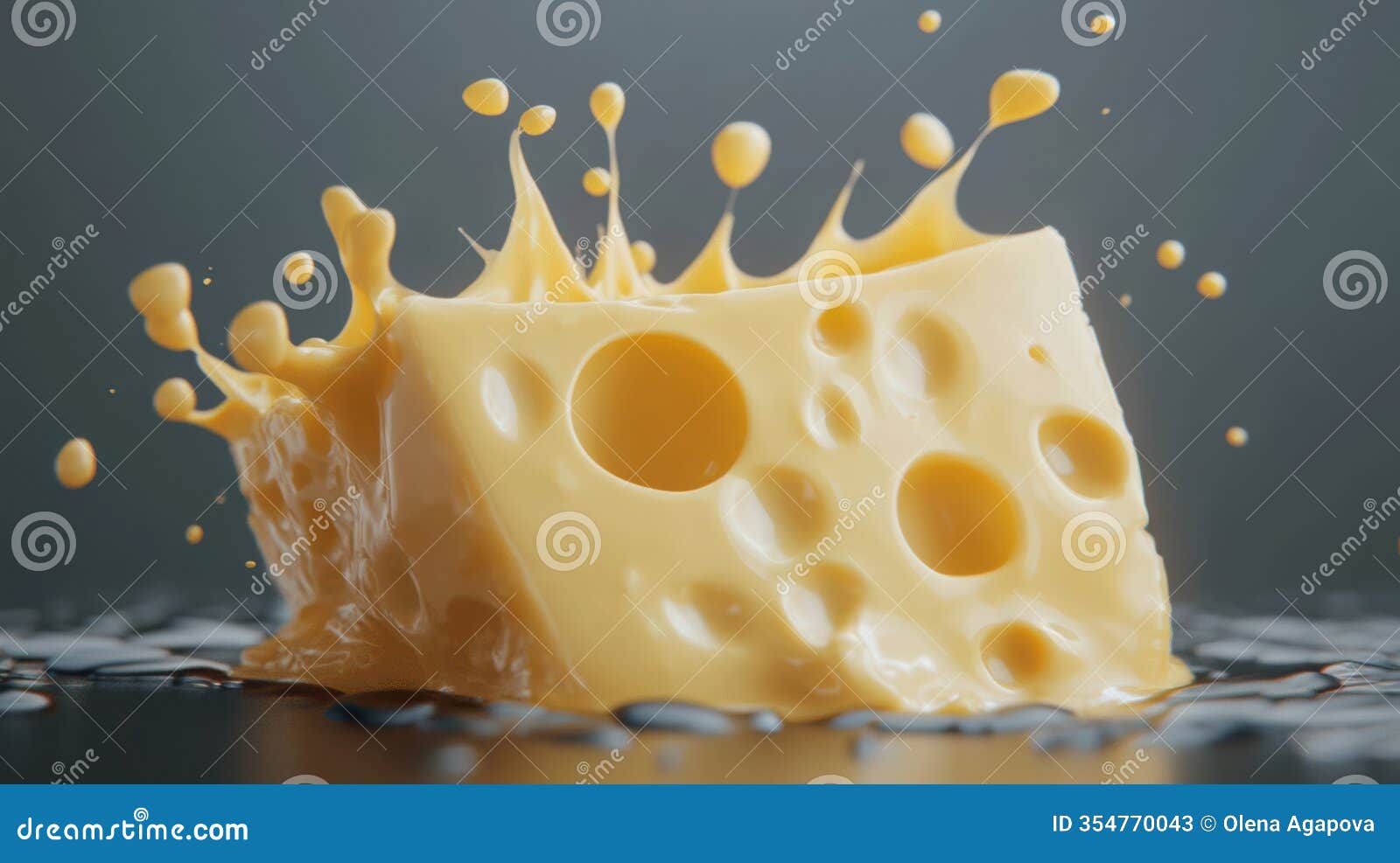 A Dynamic, Creamy Splash of Cheese in Motion, Showing a Playful ...
