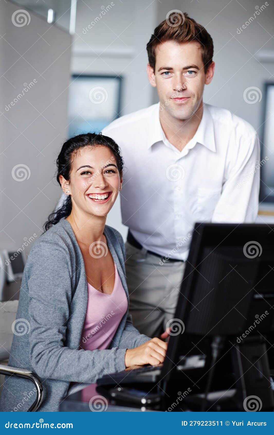 Dynamic and Creative Duo. Portrait of Two Young Businesspeople Working ...