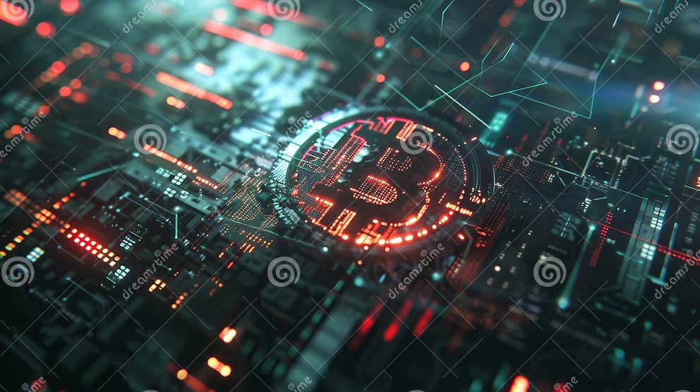 Dynamic Cryptocurrency Banner with Glowing Bitcoin Symbol, Digital ...