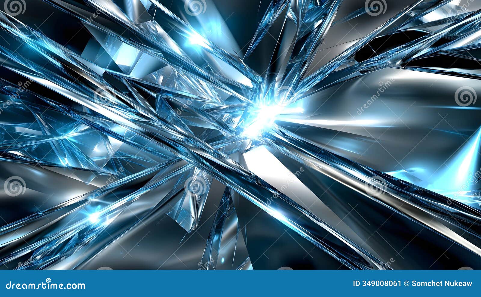 Dynamic Crystal Fractures Abstract Art Digital Creation Futuristic ...