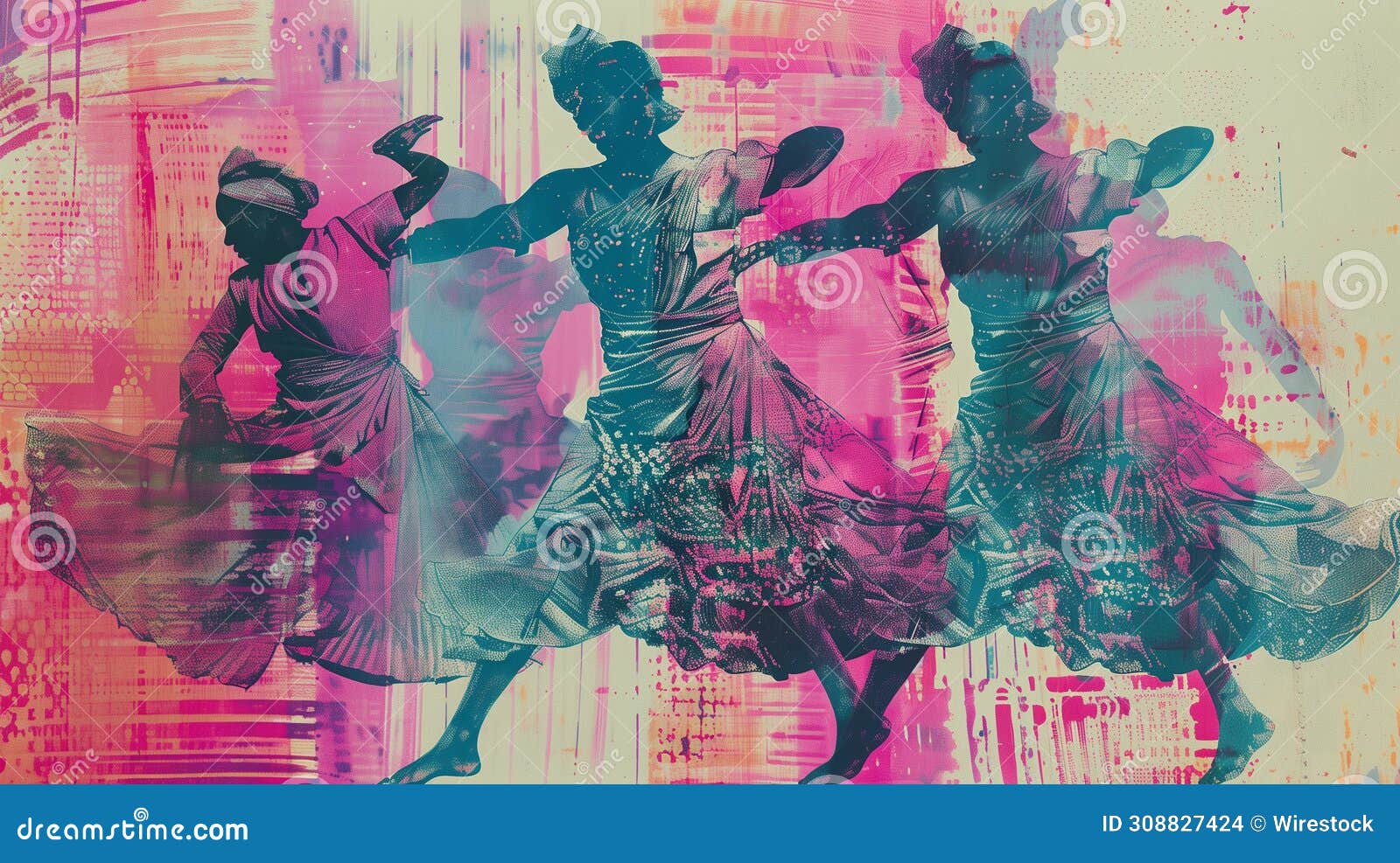 A Dynamic Cultural Dance Performance Captured in the Unique Risograph ...