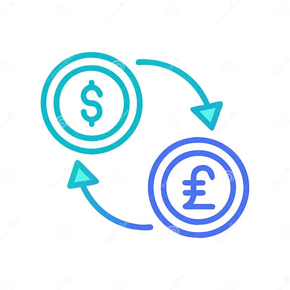 Dynamic Currency Exchange Icon Stock Vector - Illustration of direction ...