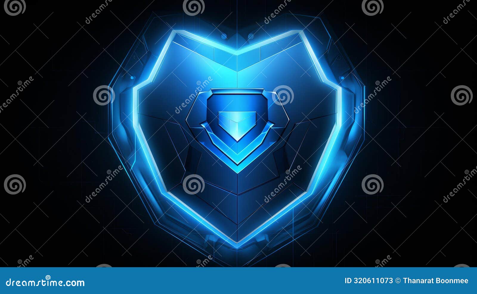Dynamic Cyber Security Shield Illustration with Encryption and ...