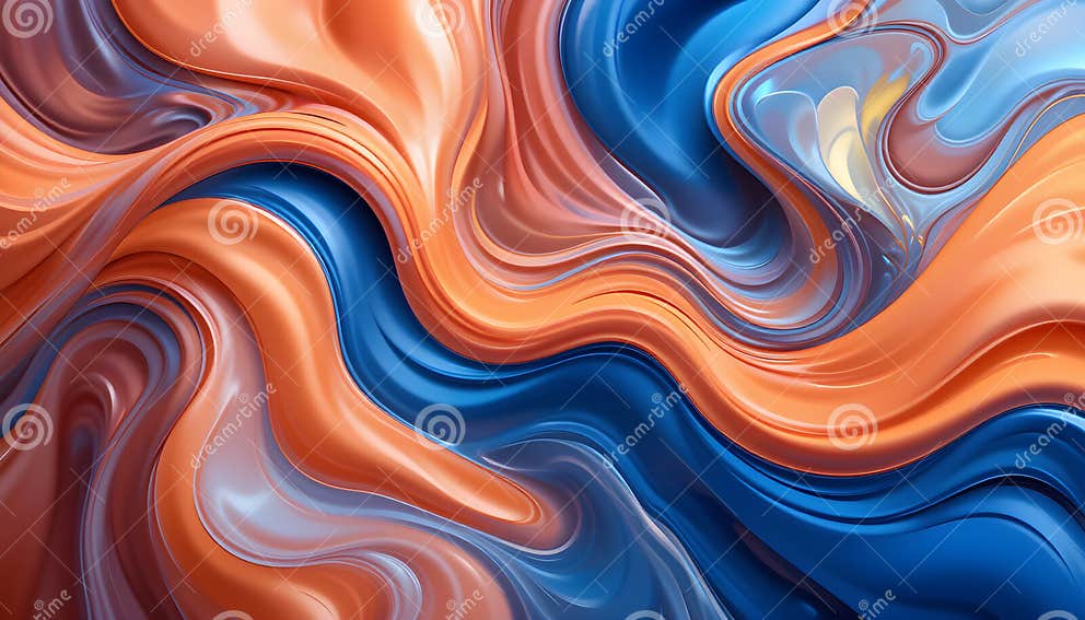 3D Abstract Liquid Flow Design Background Wallpaper Stock Illustration ...