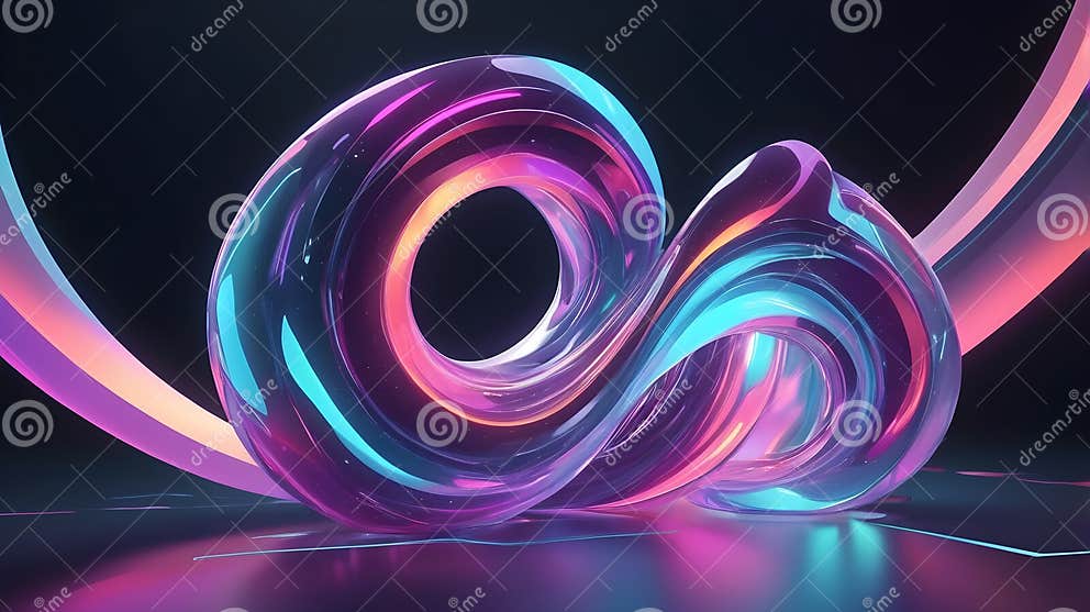 A Dynamic 3D Abstract of Morphing Geometric Forms Stock Illustration ...