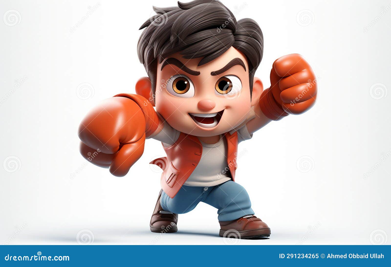 Dynamic 3D Animation Child S Playful Punch. Generative by Ai Stock ...