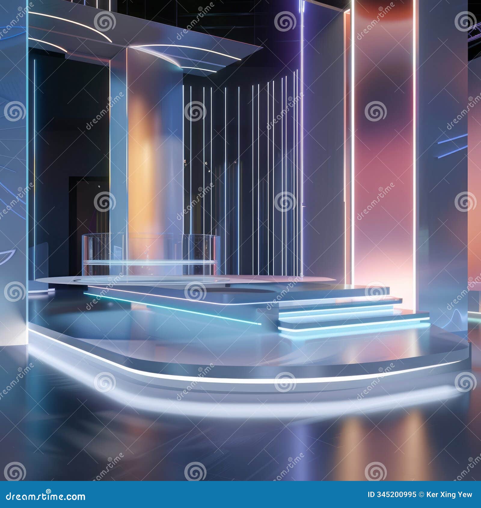 Dynamic 3D Animation of a Display Stage Stock Illustration ...