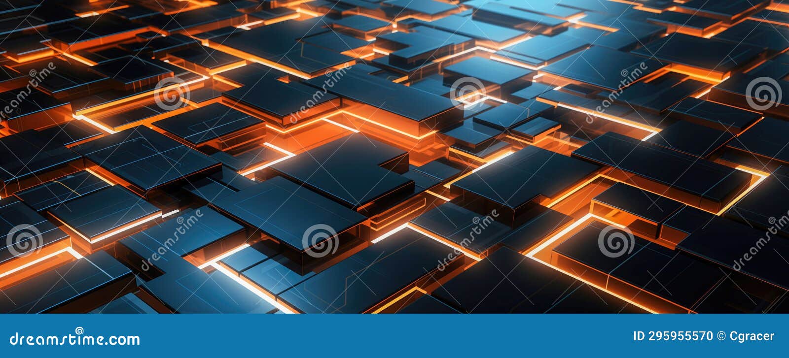 A Dynamic 3D Background Featuring Intricate Layers of Illuminated ...