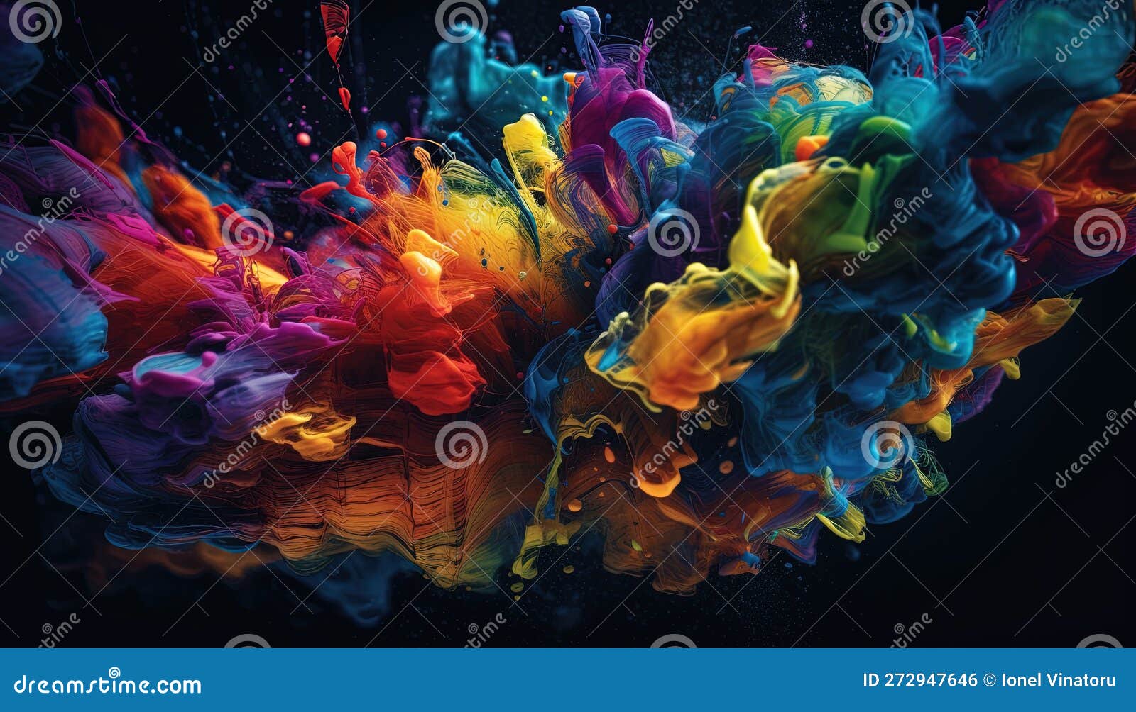Vibrant Burst: a Dynamic Explosion of Colors with 3D Element Stock ...