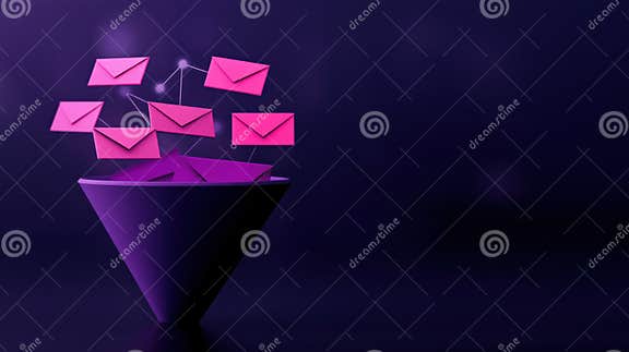 Dynamic 3D Funnel Channels Flow of Emails, Converting Them into ...