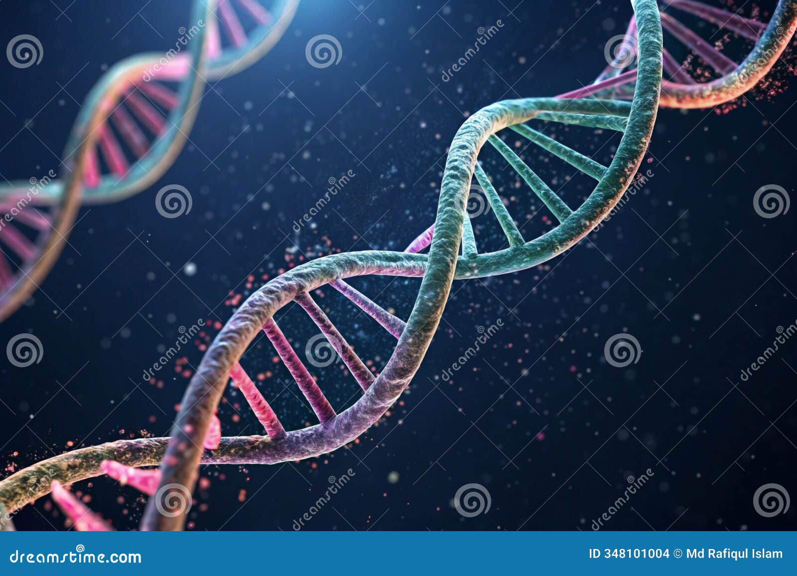 A Dynamic 3D Illustration of the DNA Double Helix Stock Illustration ...