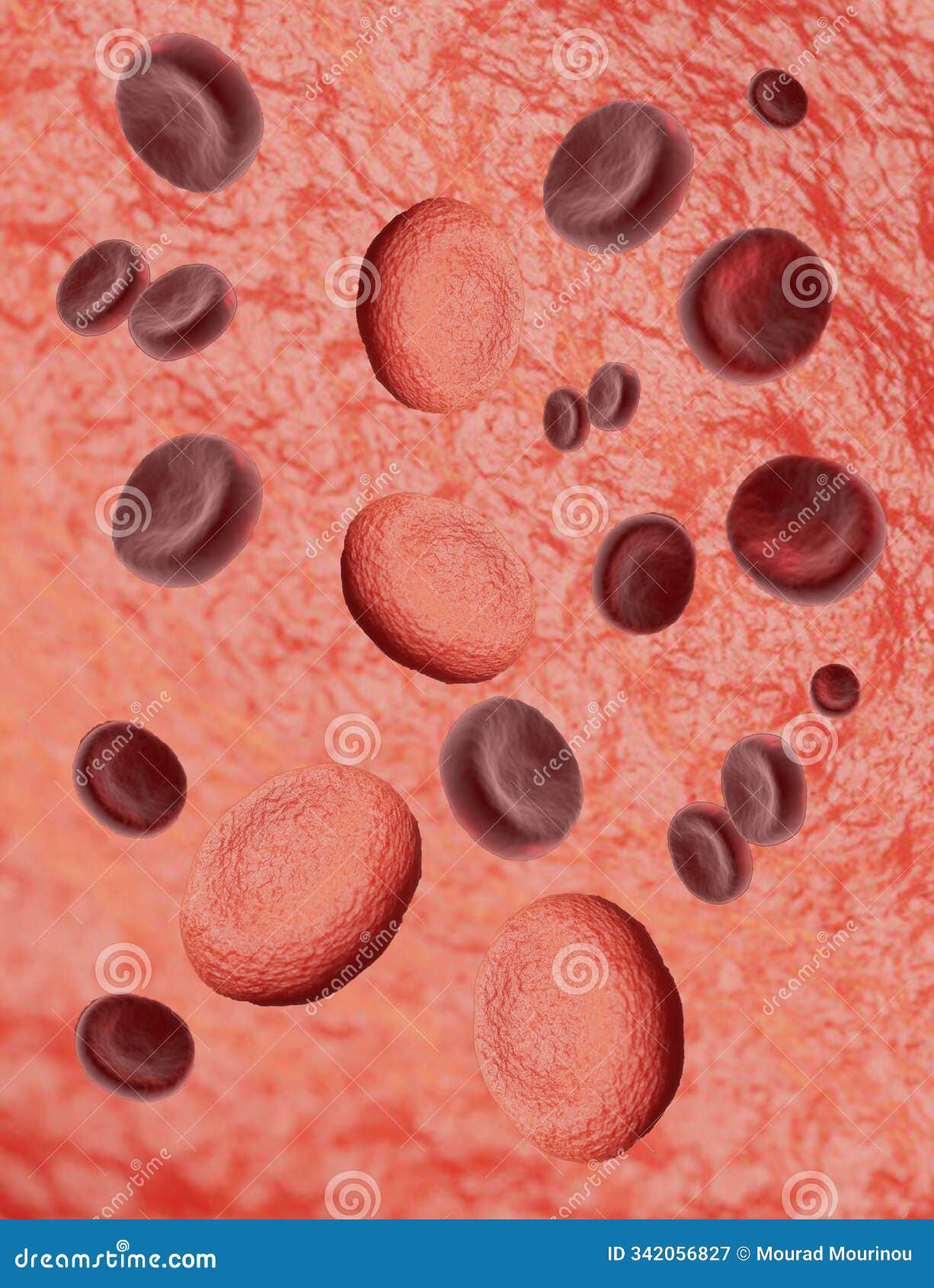 3d Illustration of a Group of Blood Cells Flowing Forward Stock ...