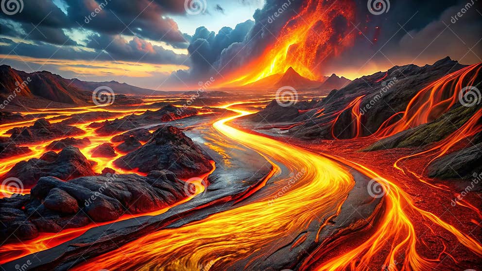 Dynamic 3D Lava Flow Background a Stunning Abstract Visual for Creative ...