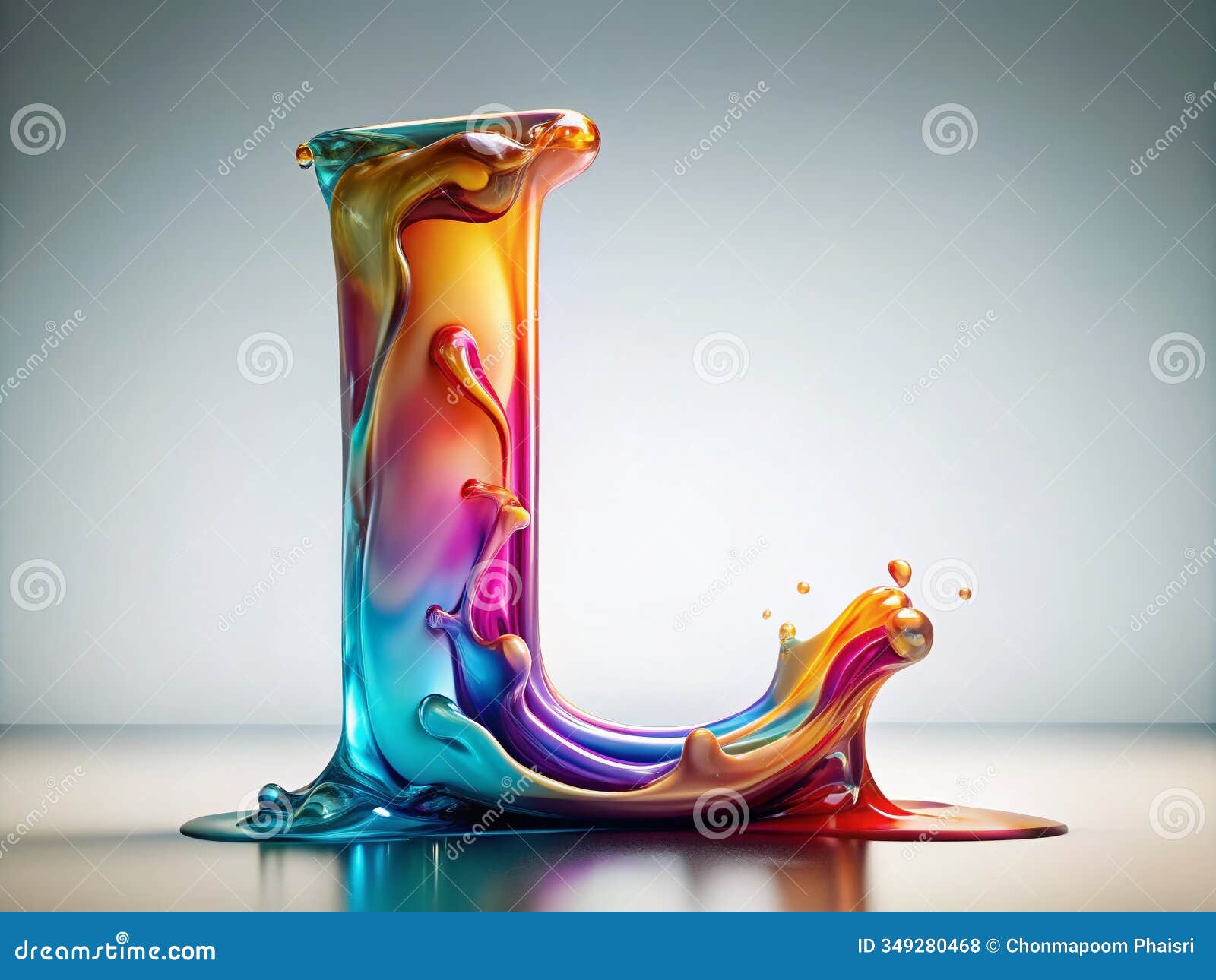 Dynamic 3D Liquid Letter L Alphabet Set Perfect for Creative Typography ...