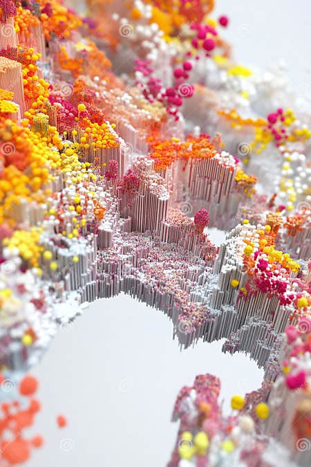 A Dynamic 3D Map Showing Population Density with Spatial Data Visualization. Stock Illustration ...