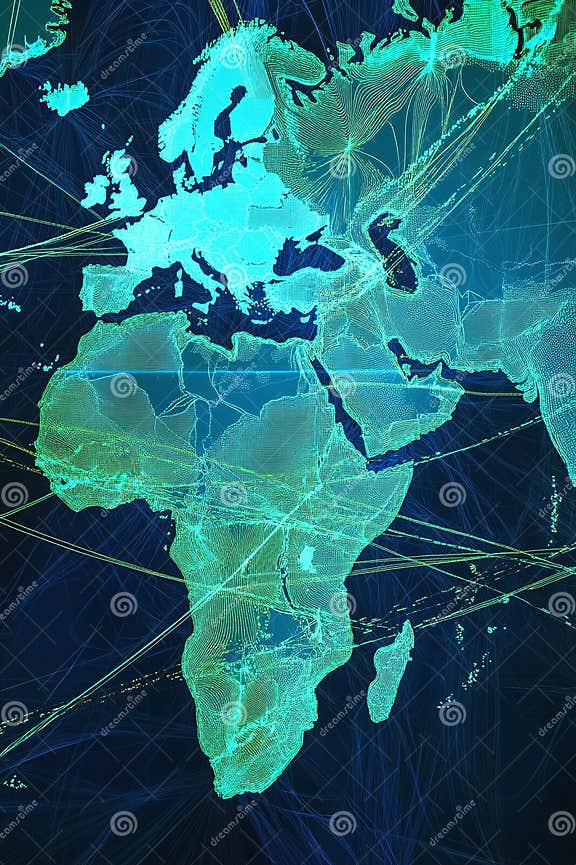 A Dynamic 3D Map Visualizing Trade Routes with Glowing GIS Data ...