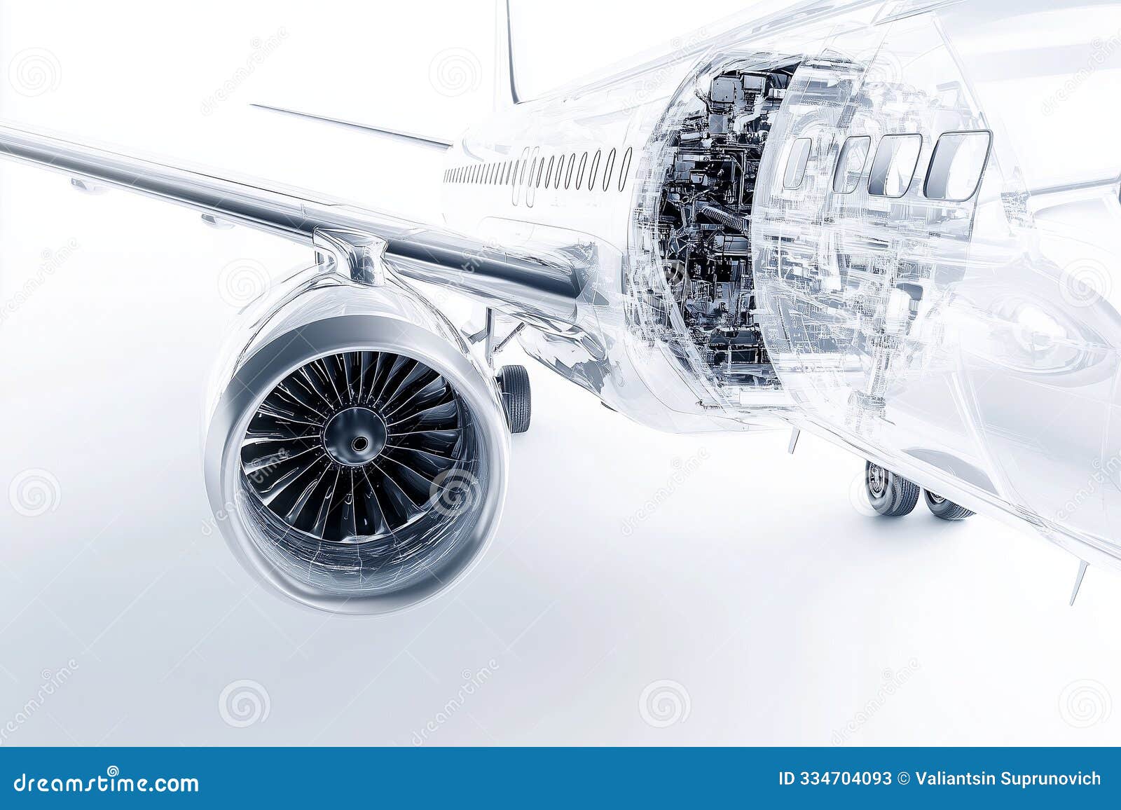 A Dynamic 3D of a Modern Airplane with Semi Transparent Elements ...