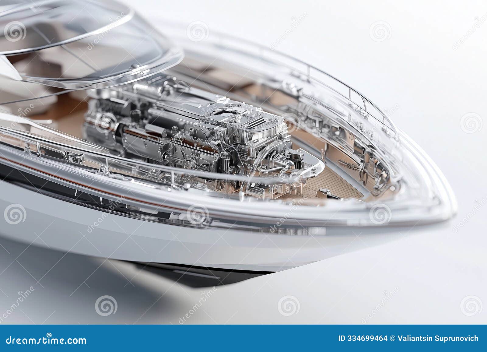A Dynamic 3D Of A Modern Boat With Semi Transparent Elements, Showing A ...