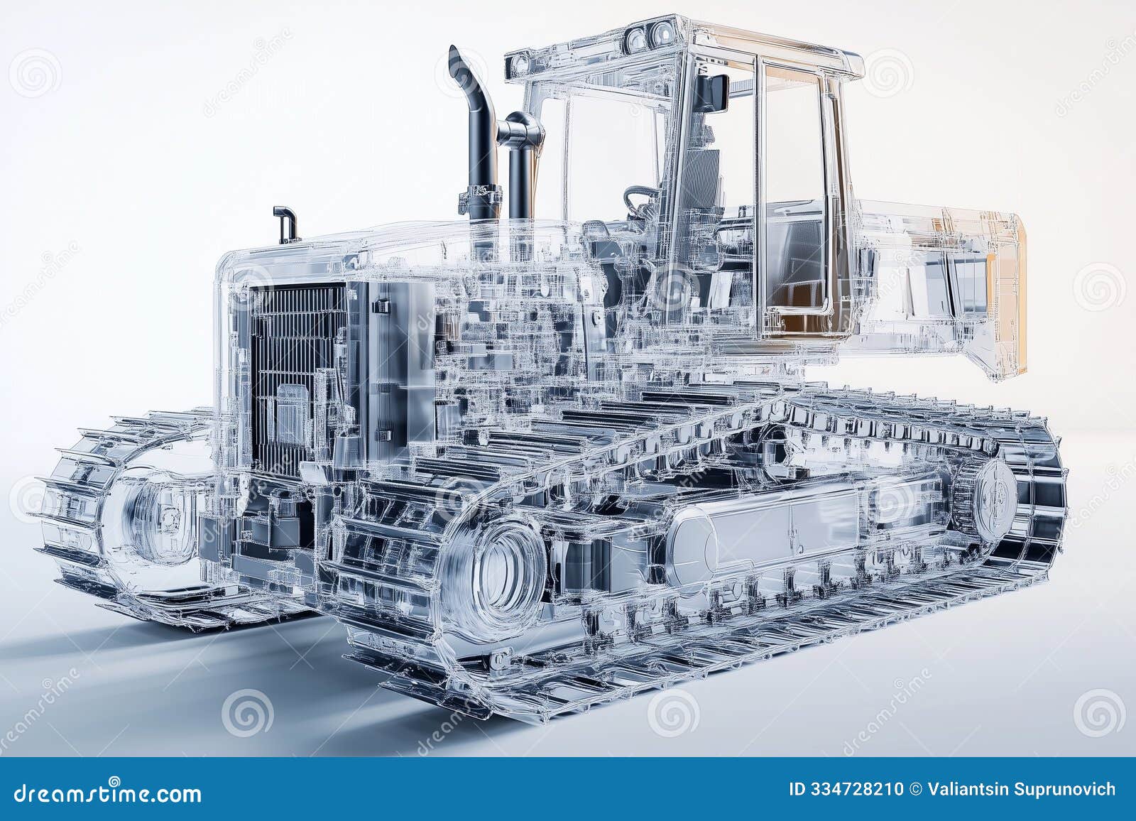 A Dynamic 3D of a Modern Bulldozer with Semi Transparent Elements ...