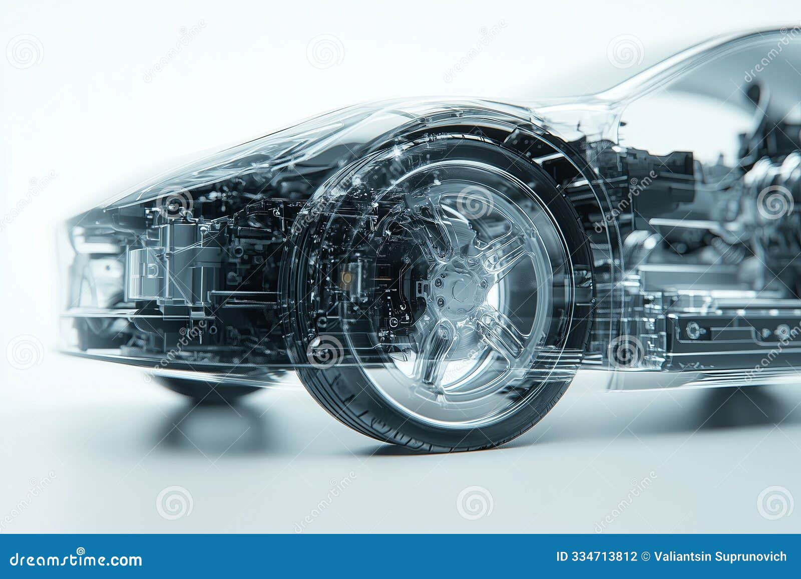 A Dynamic 3D of a Modern Electric Car with Semi Transparent Elements ...
