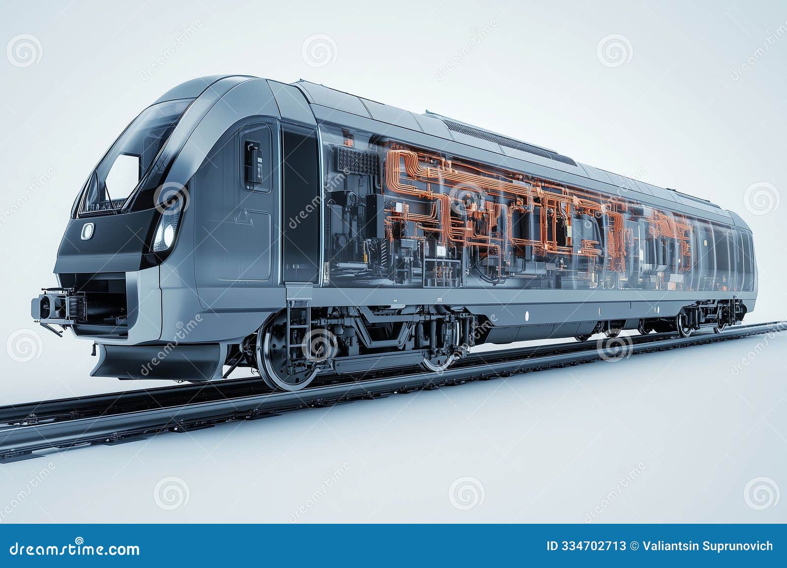 A Dynamic 3D of a Modern Electric Train with Semi Transparent Elements ...