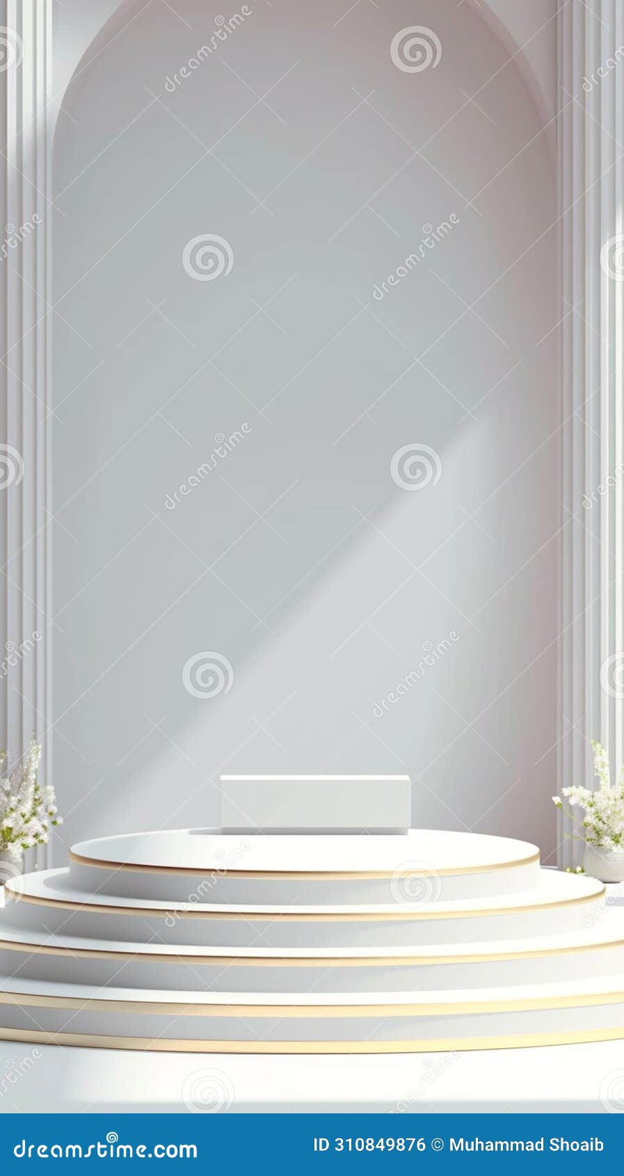 Dynamic 3D Podium Backdrop Designed for Impactful Product Presentations ...
