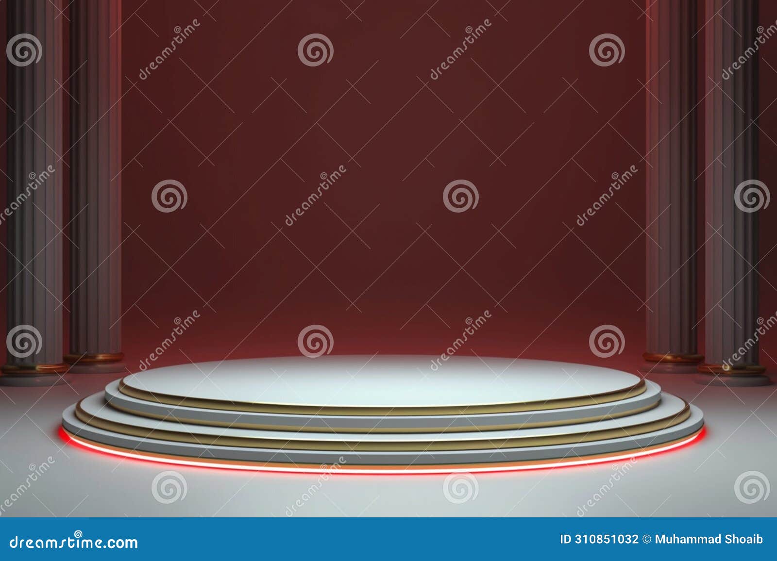 Dynamic 3D Podium Backdrop Designed for Impactful Product Presentations ...