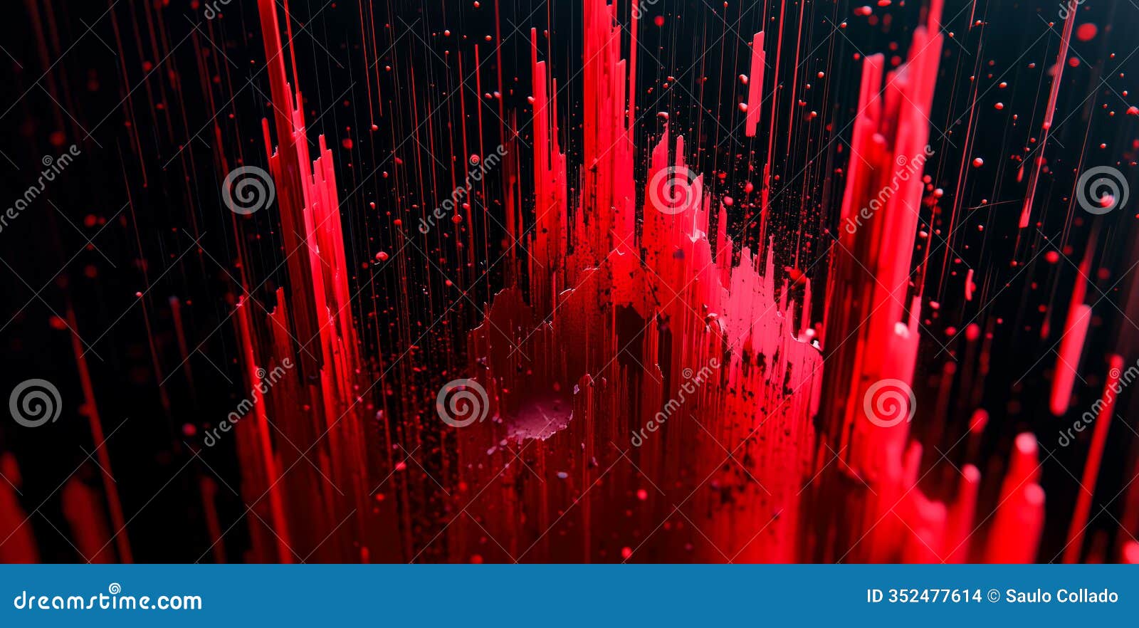 Dynamic 3D Red Paint Splash with Glitch Effect - Abstract Digital Art ...