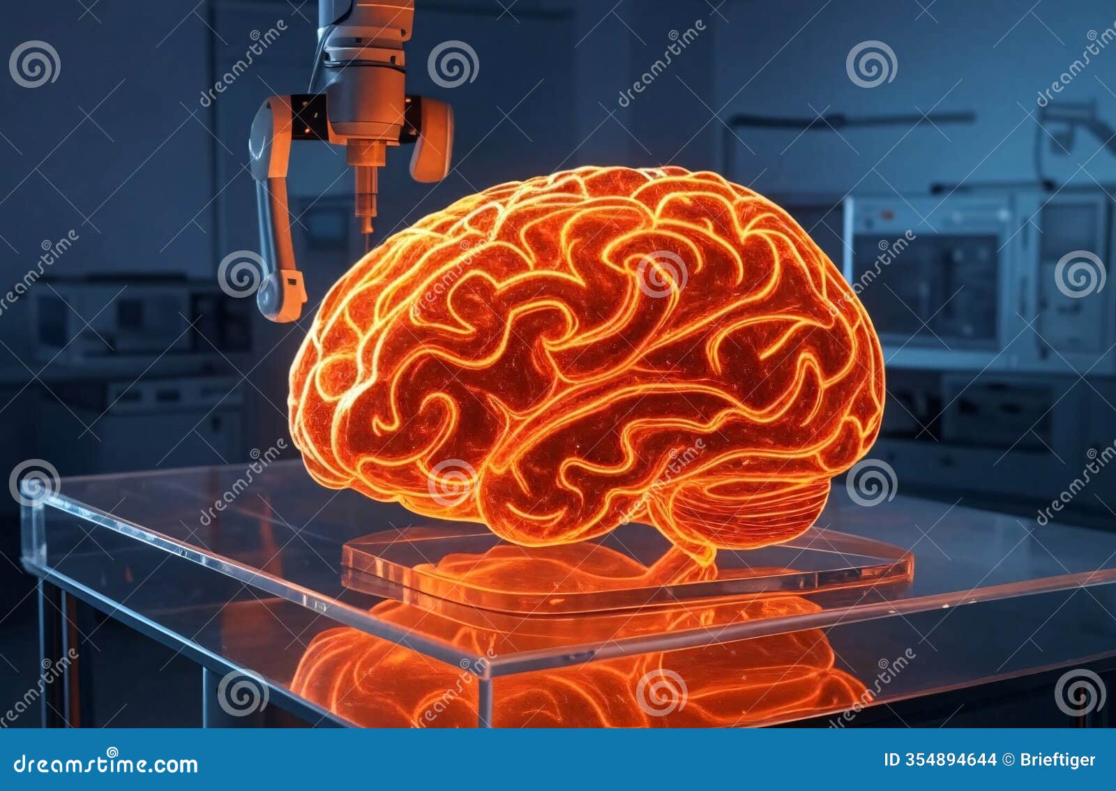 Concept Image: Brain Tissue Bioprinting in Action Stock Illustration - Illustration of undefined ...