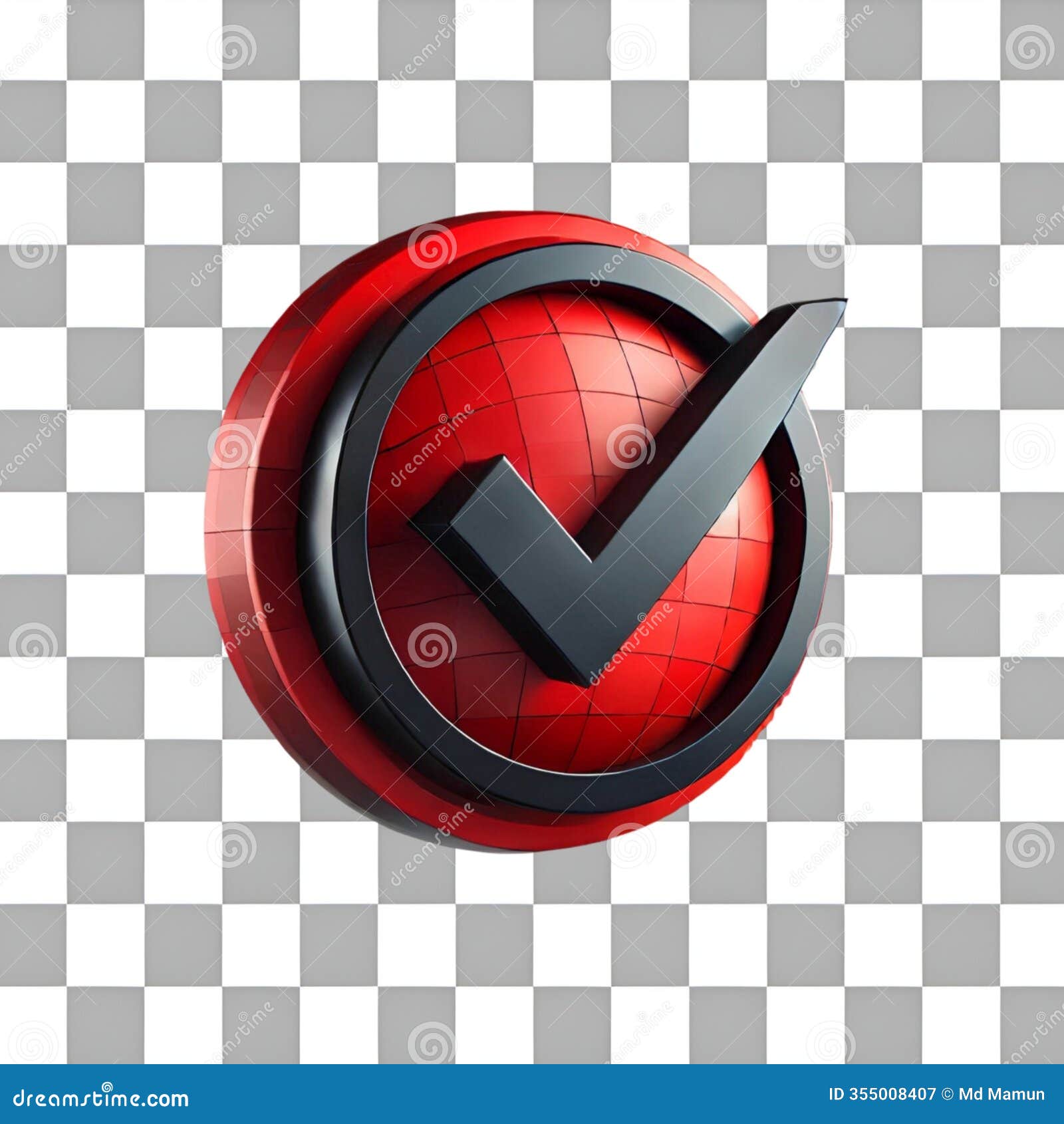 A Dynamic 3D Render of a Checkmark Icon. Stock Illustration ...