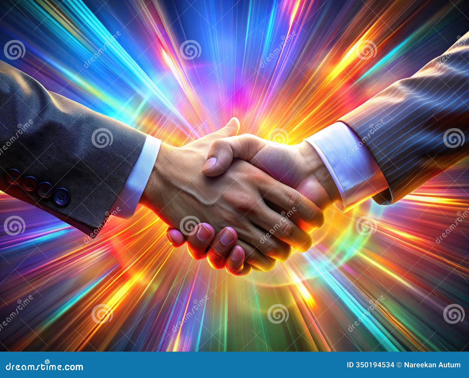 Dynamic 3D Render of a Powerful Handshake Visualizing a Successful ...