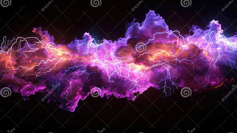 Dynamic 3D Rendering of a Colorful Lightning Strike, Electrifying the ...