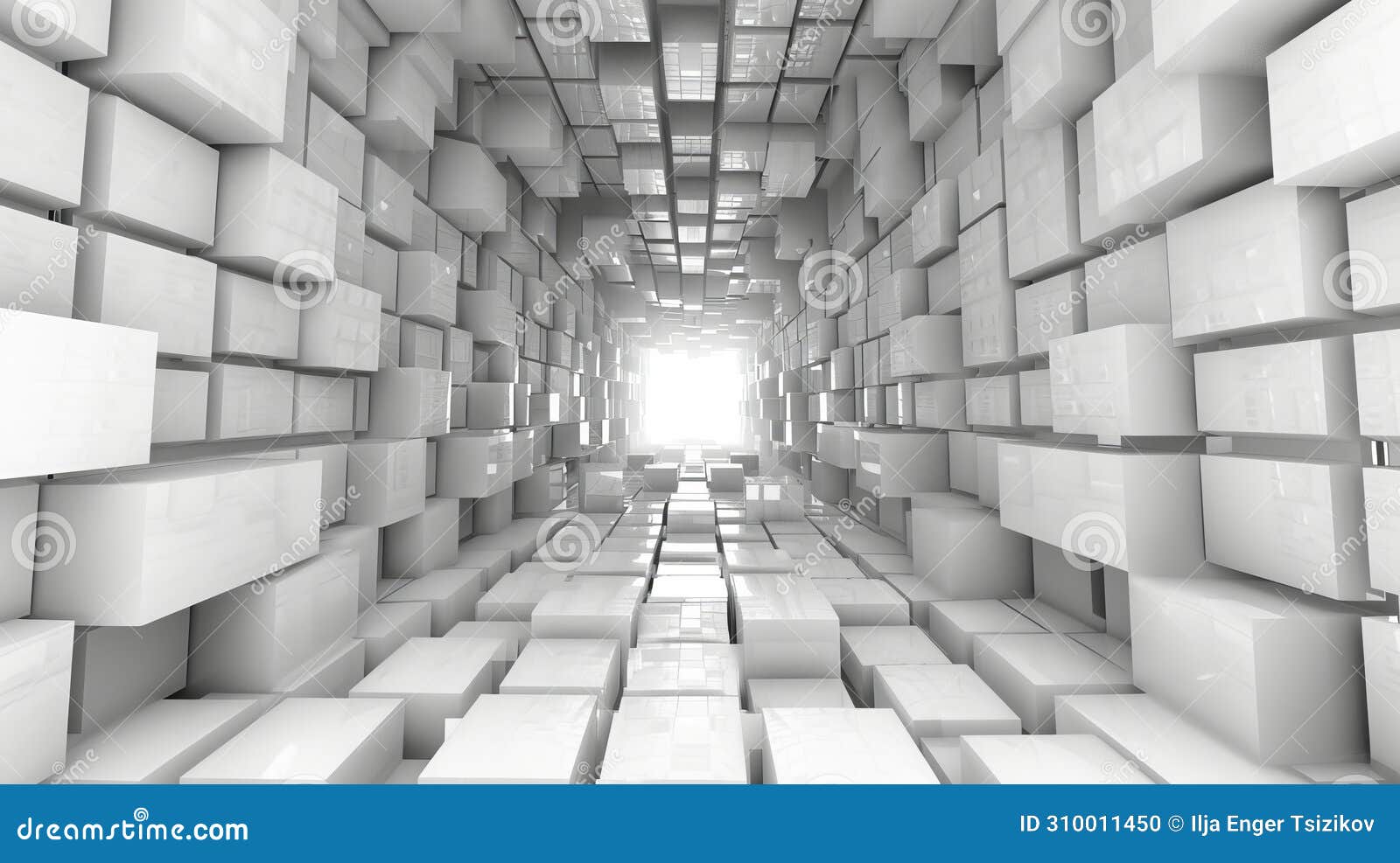 Dynamic 3d White Light Illuminating Background for Modern Design ...