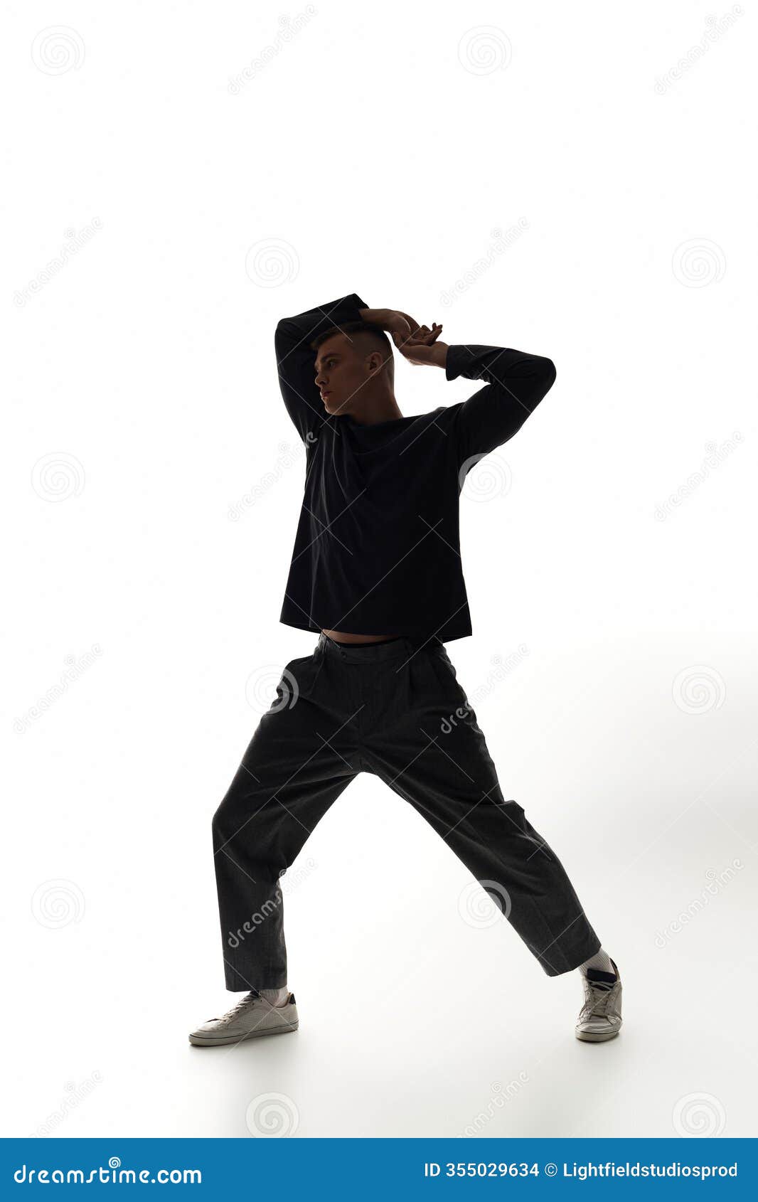 Dynamic Dance Pose of a Young Stock Photo - Image of background, grace ...