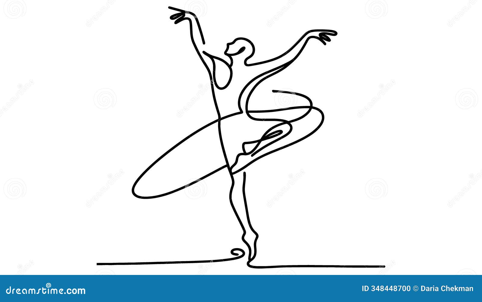 Dynamic Dancing One Continuous Single Line Hand Drawing Line Art. Stock ...